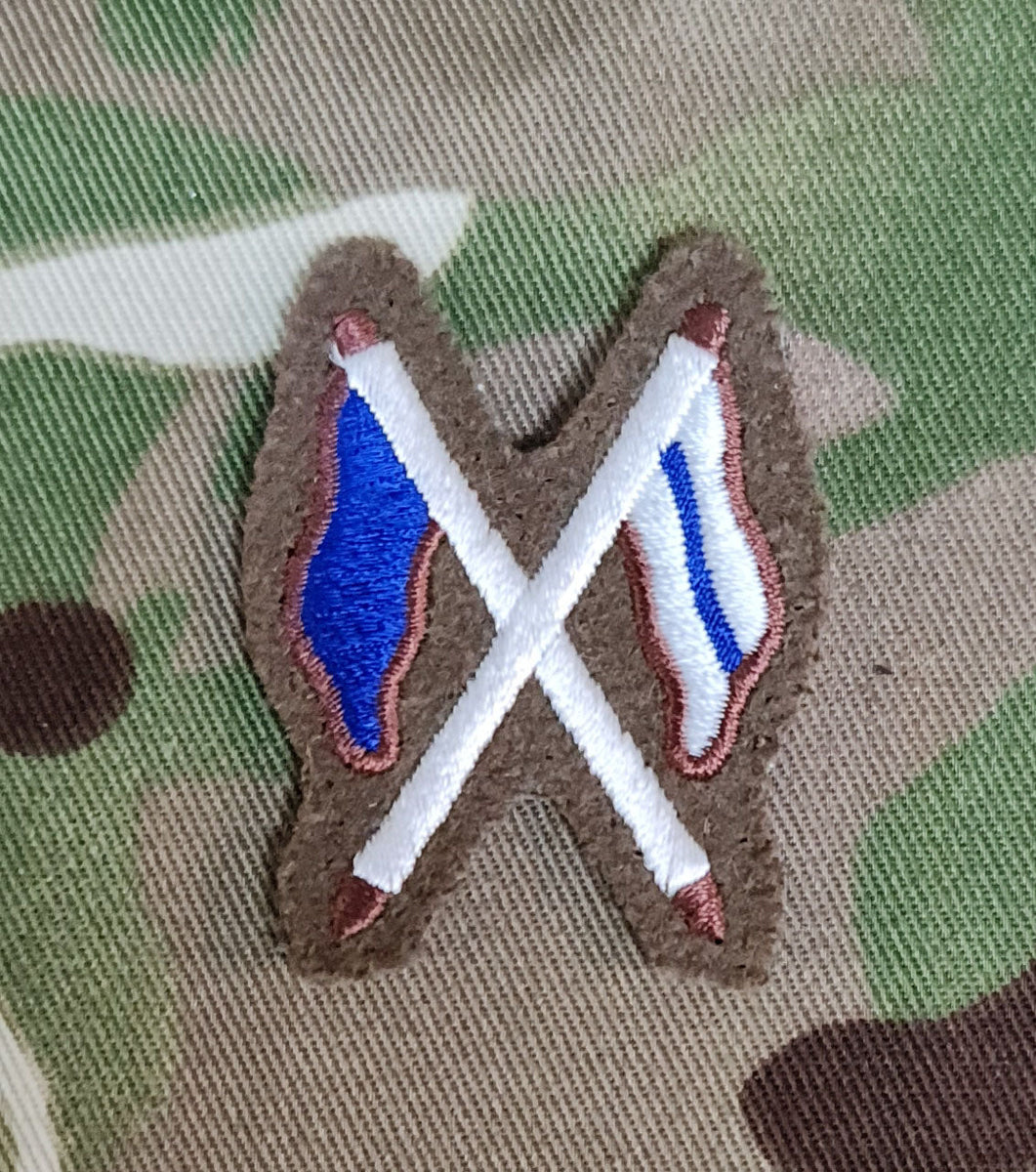 No2 Dress Badge Signaller / Signals Crossed Flags / CIS / Communicatio ...